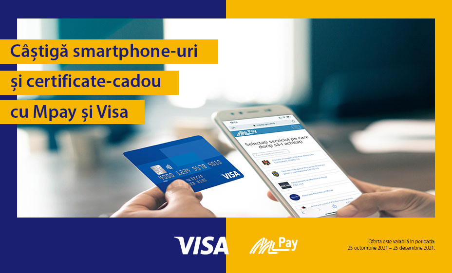 Plătește cu cardul Visa de la maib serviciile prin MPay și câștigă premii smart | maib