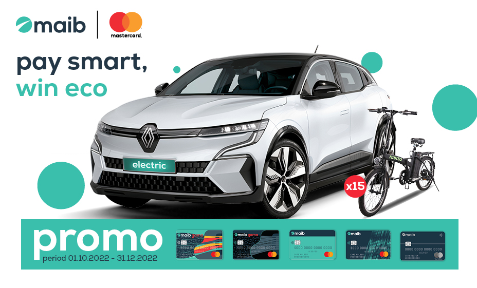 Pay smart with your Mastercard from maib, and win a super electric car ...