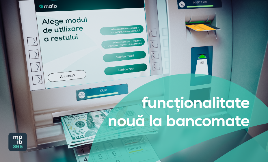 Vinde și cumpără valută în numerar la atm-urile maib, iar restul redirecționează-l pe cardul ...
