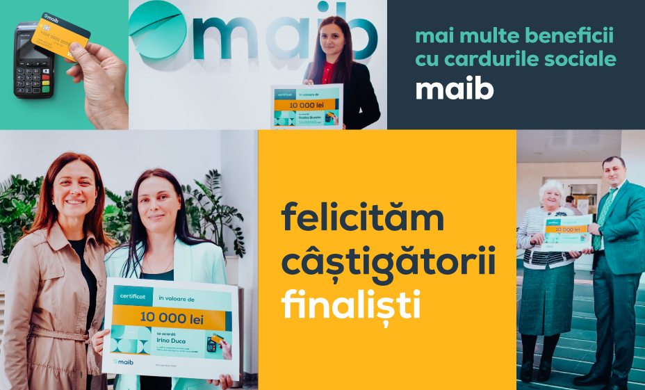 Trei clienți maib au câștigat câte 10 000 lei în cadrul promoției ”Mai multe avantaje cu cardul ...