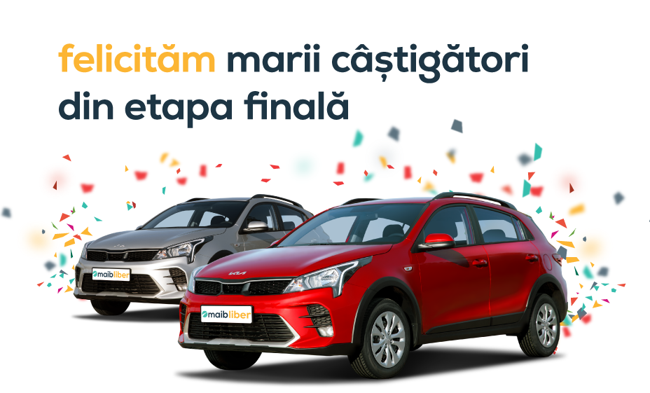 The Grand Prizes of the maib liber promotion, two Kia Rio X-line cars ...