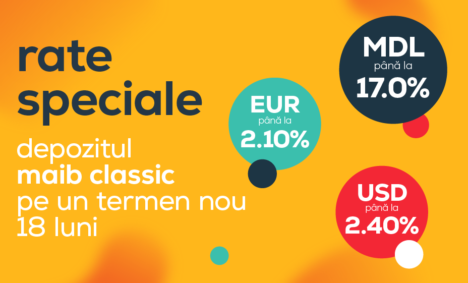 Nou! Maib lansează depozitul maib clasic în lei și valută pe un termen de 18 luni | maib