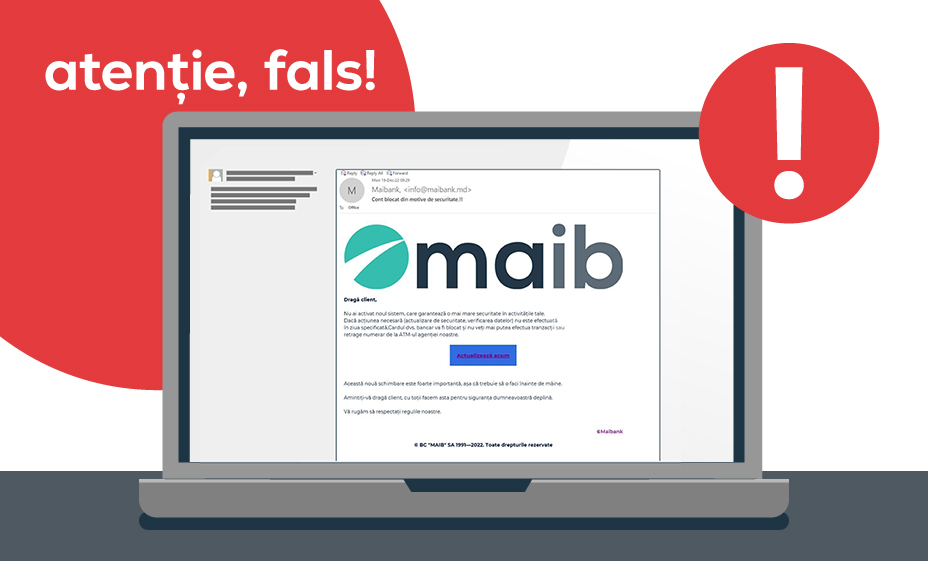 Atenție la tentativele de escrocherie prin email | maib