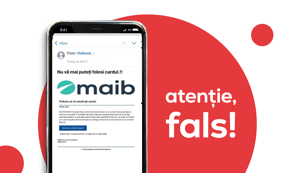 Atenție la tentativele de fraudă prin email | maib