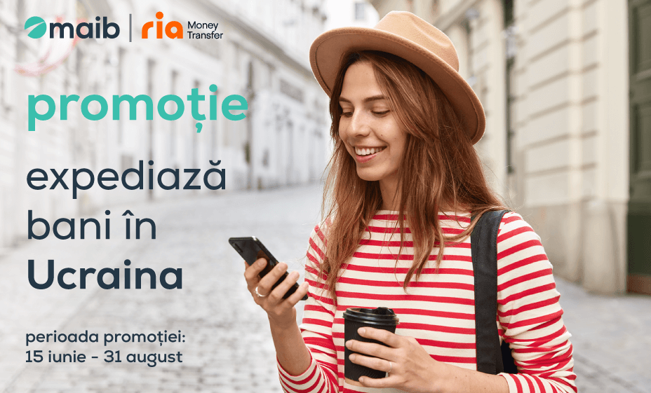 Transferă bani în Ucraina prin Ria Money Transfer și ai comision doar $1 / €1 per tranzacție | maib