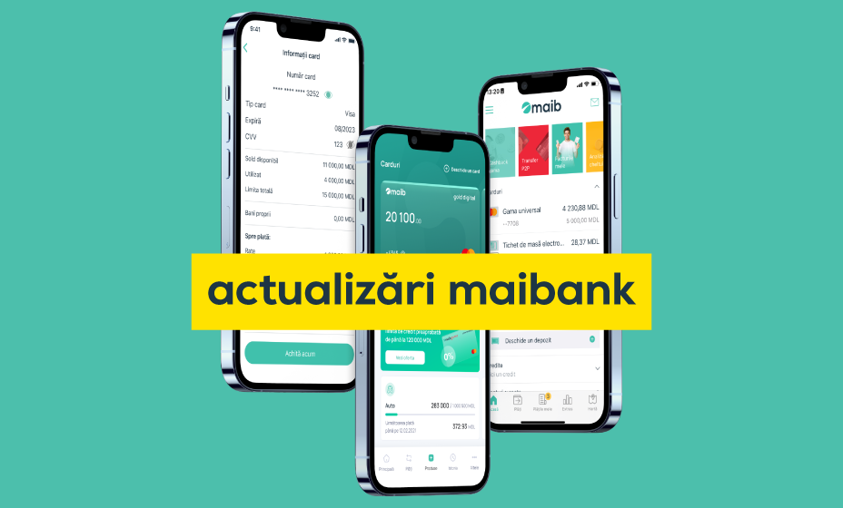 Noua versiune a aplicației mobile maibank: mai comod, mai simplu, mai ușor | maib