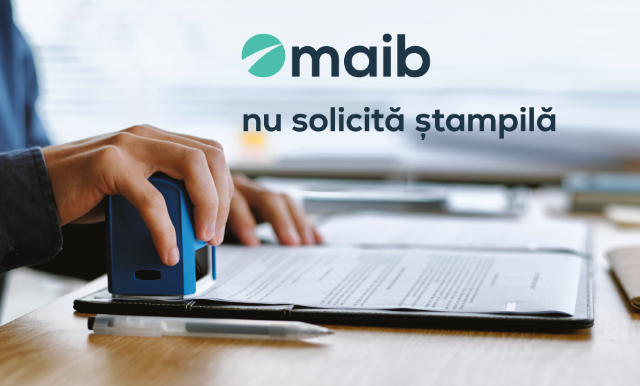 Aplicarea ștampilei pe actele bancare nu este obligatorie la maib | maib