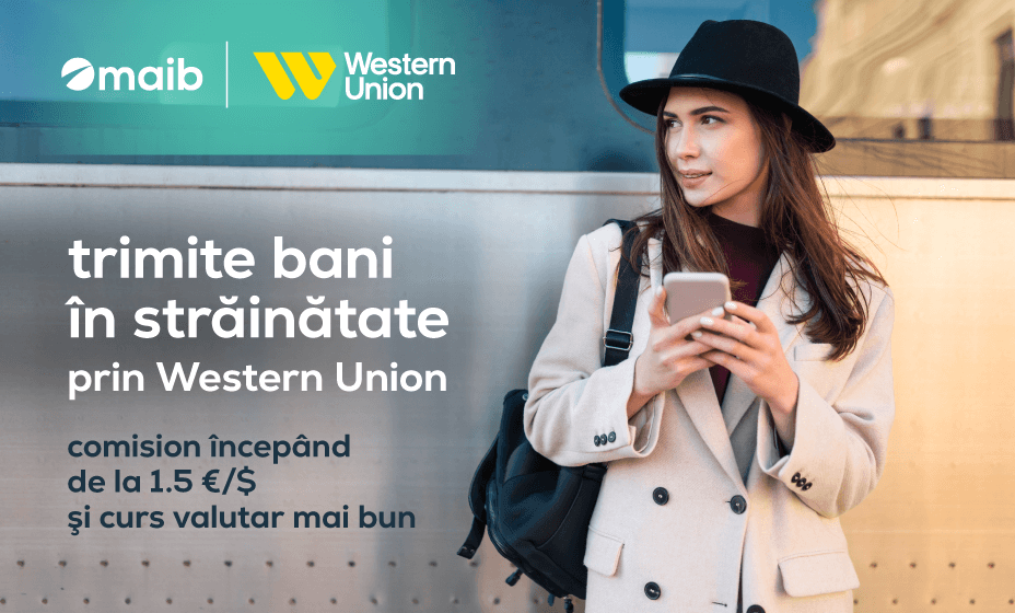 Tarife micșorate: expediază bani prin Western Union cu un comision de la doar 1,5 €/$ | maib