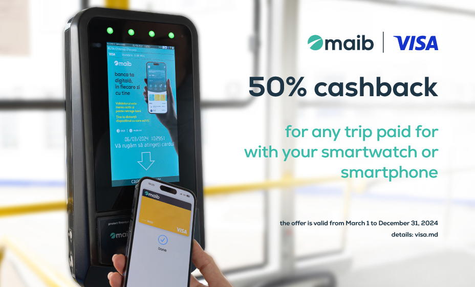 Wow offer from maib and Visa: half-price rides on public transport | maib
