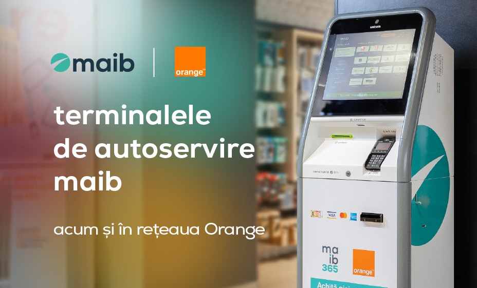 Terminalele de autoservire maib, acum prezente și în rețeaua Orange | maib