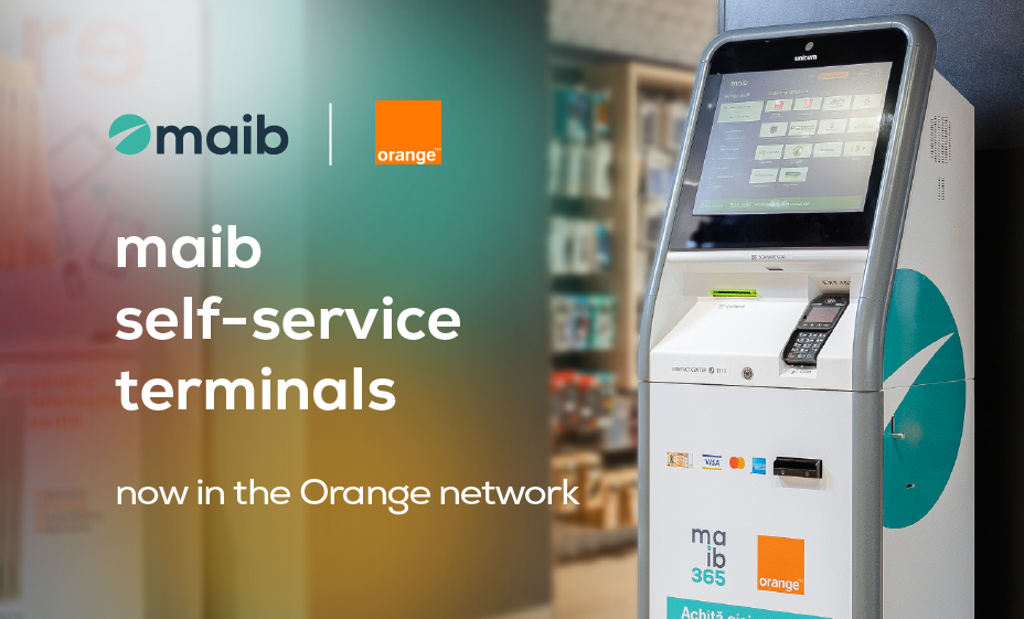 Maib self-service terminals now available in the Orange network | maib