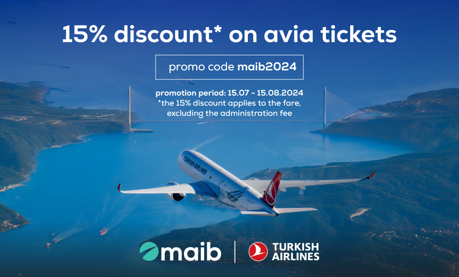 Fly with Turkish Airlines and get 15% discount when paying with maib ...