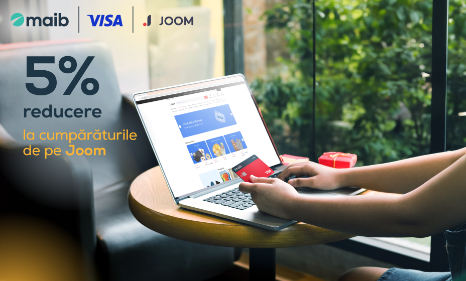 Ai 5% reduceri la cumpărăturile pe Joom, doar achită cu cardul tău Visa de la maib | maib