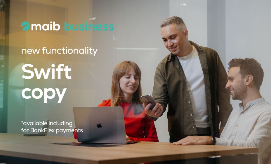 New maib business functionality - Swift Copy | maib