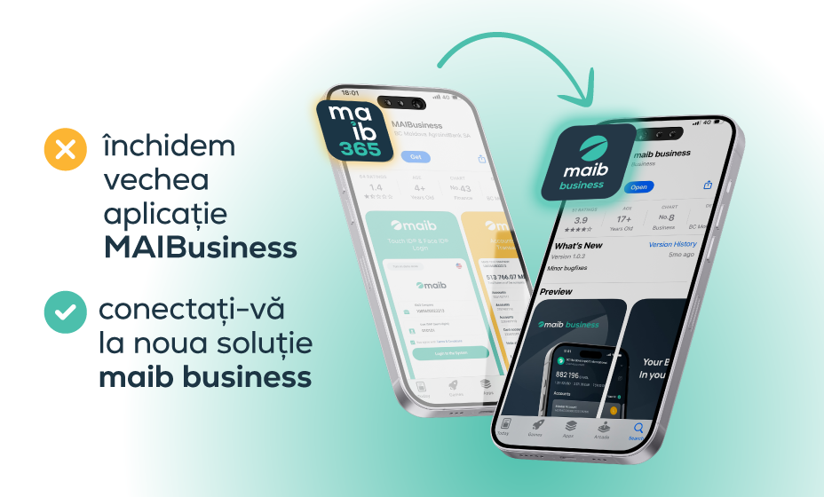 Important: Conectați-vă la noua soluție - maib business | maib