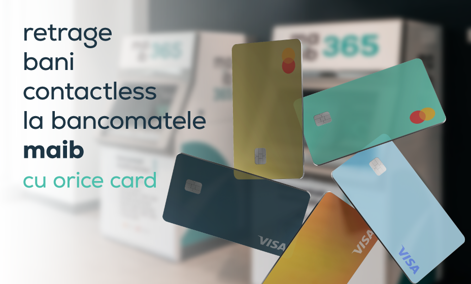 Nu ai card maib? Retrage numerar prin metoda contactless, de la orice bancomat maib | maib