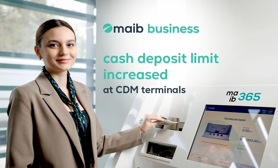 Higher limit for cash deposits at CDM terminals | maib